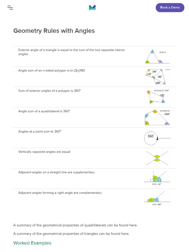 Geometry Angle Rules Explained | PDF