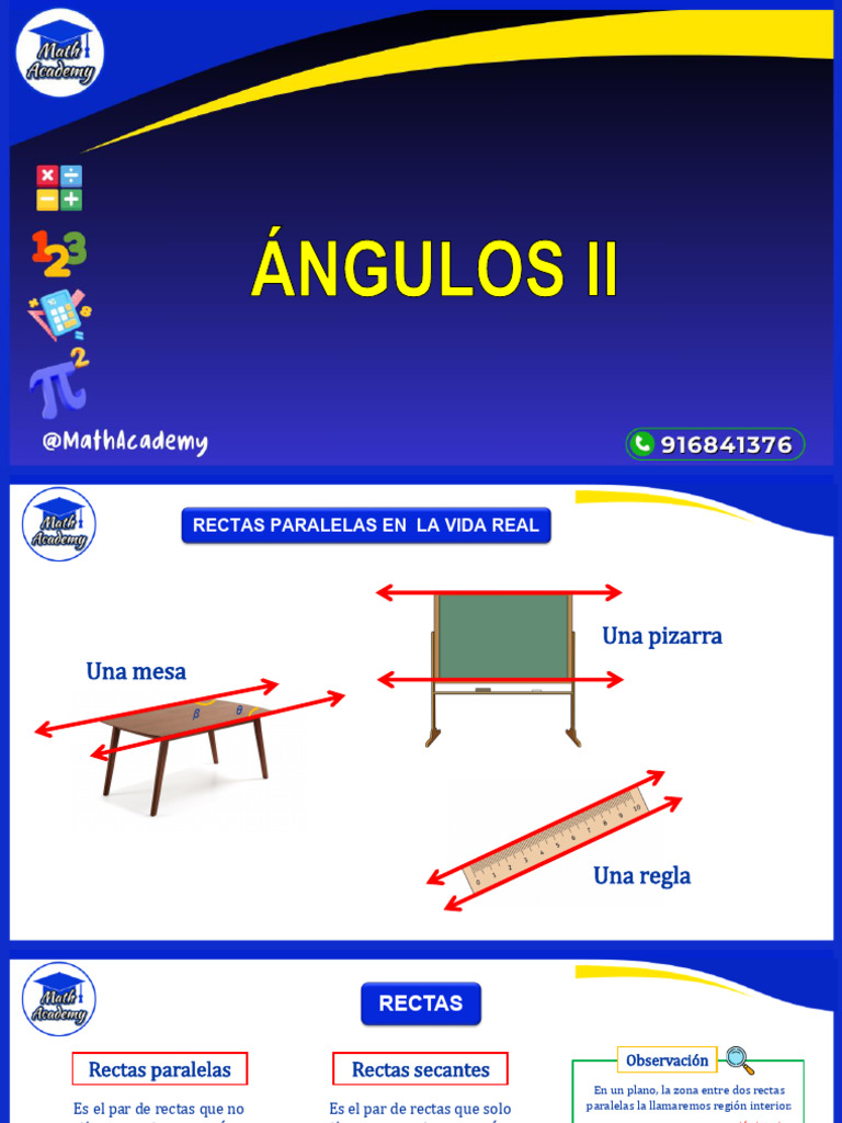 Rectas Paralelas y Problemas de Ángulos | PDF | Perpendicular ...
