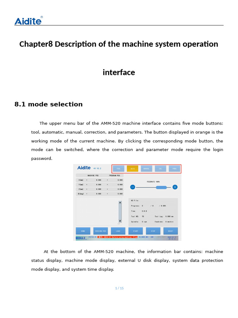 AMM-520 Machine Operation Guide | PDF | Password | Machines