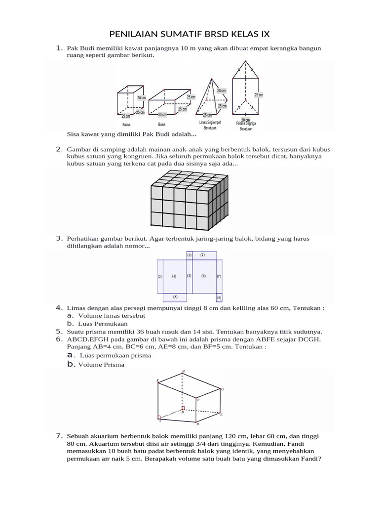 Penilaian Sumatif BRSD Kelas Ix | PDF