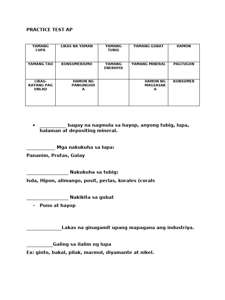 Practice Test AP | PDF