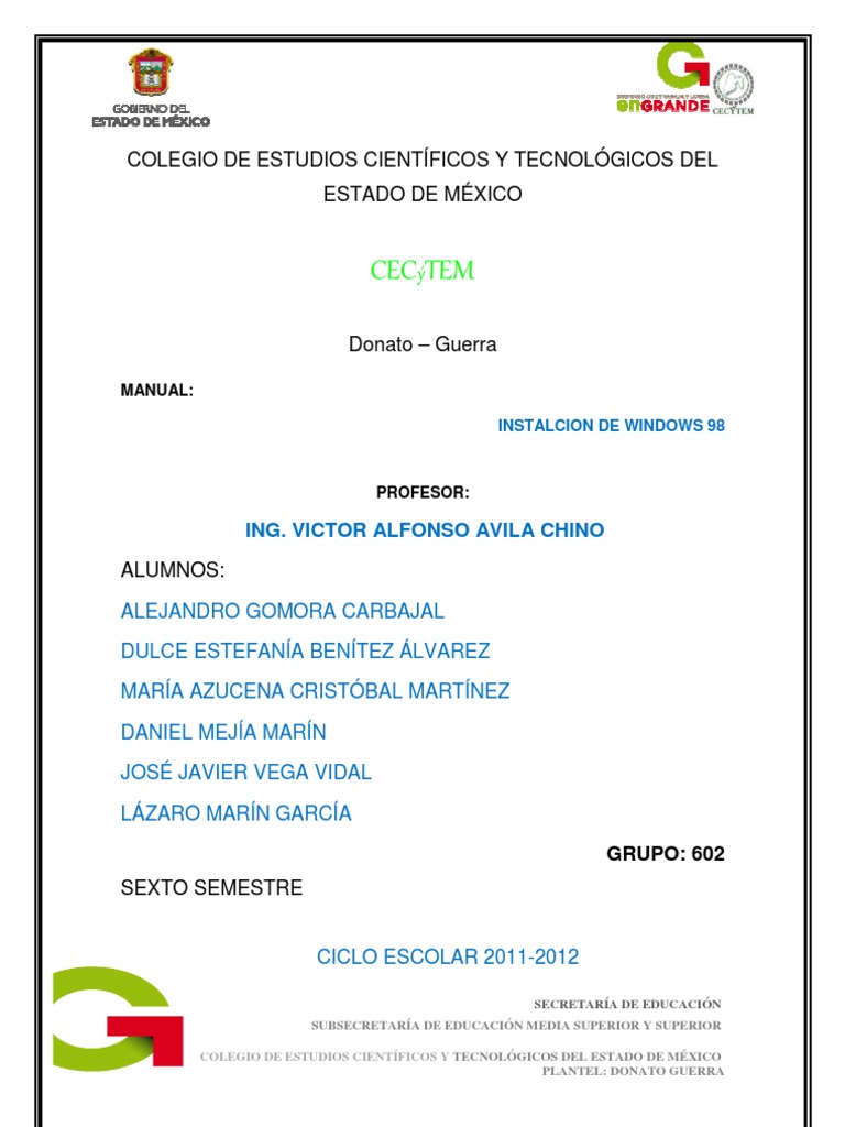 Manual de Instalacion de Windows 98 | PDF | Compatibles con PC Ibm ...