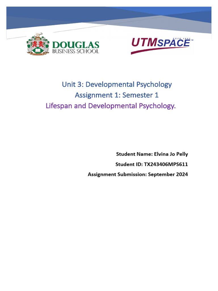 Assignment 1 Unit 3 (Final) | PDF | Developmental Psychology | Self ...