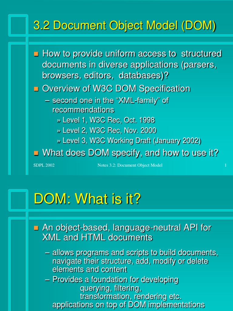 Dom | Download Free PDF | Document Object Model | Xml