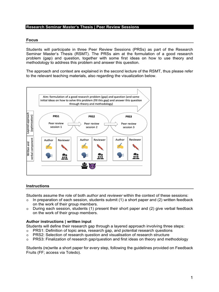 RS 2526 Prs Instructions | PDF | Peer Review | Methodology
