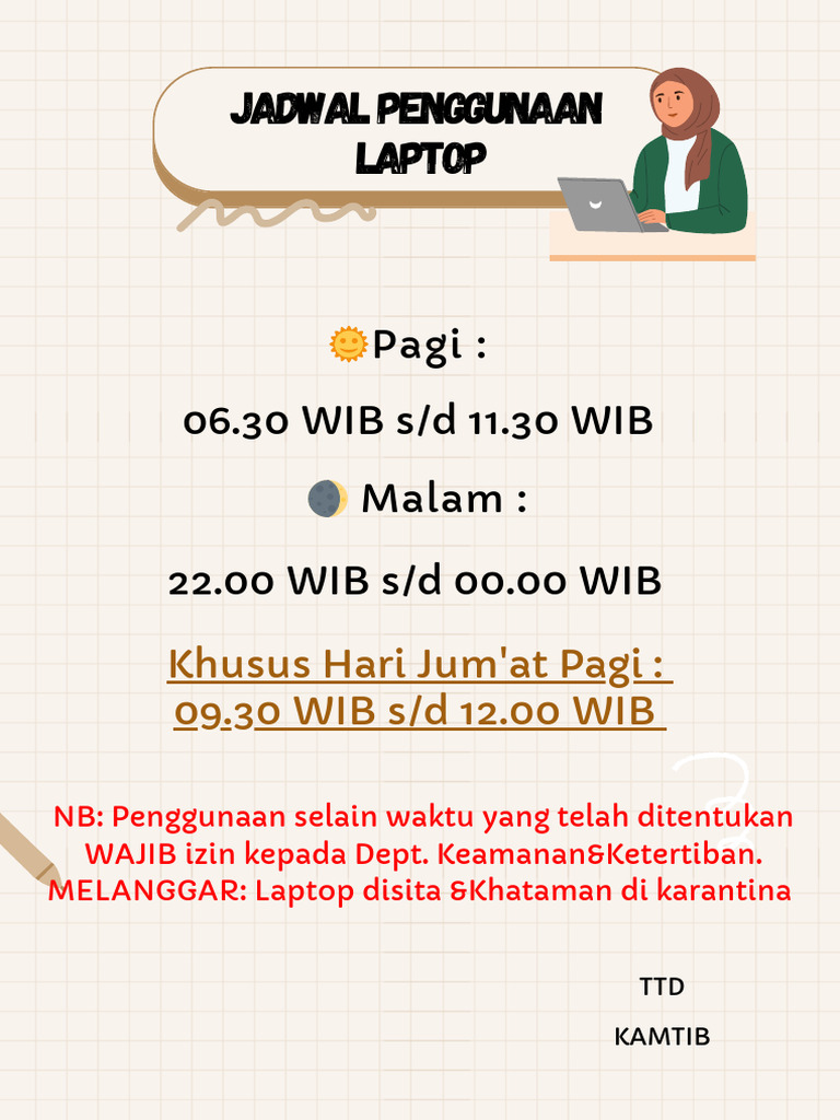 Krem Dan Cokelat Lucu Estetik Tabel Daftar Kegiatan Harian Dokumen A4 ...