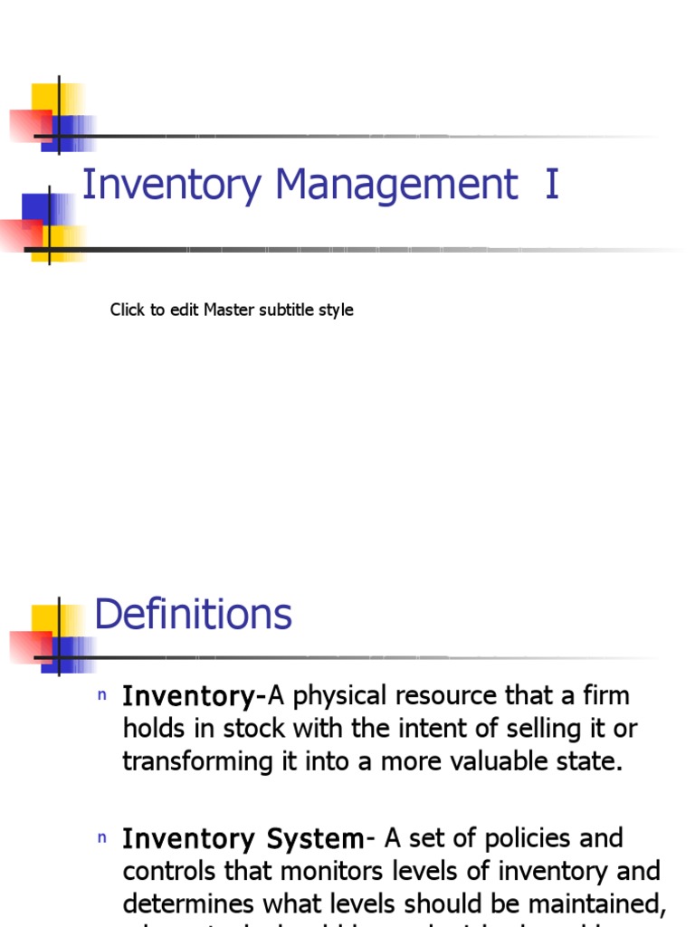 Inventory Management | PDF | Inventory | Corporate Jargon