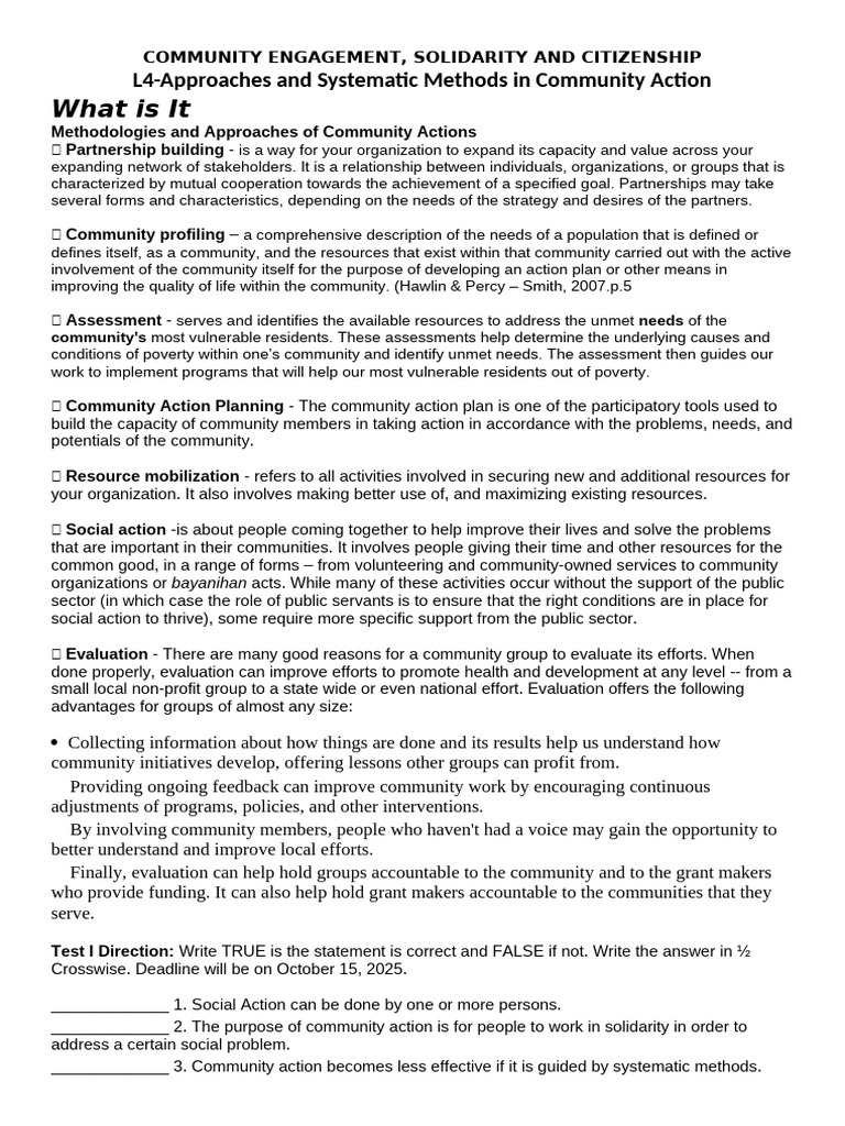 l4 Community Engagement Approaches and Systematic Method For Community ...