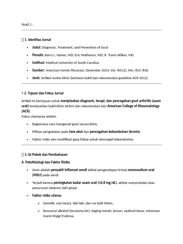 Efektivitas Kolkisin untuk Serangan Gout | PDF