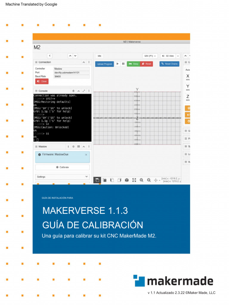 Calibración Del Cnc Makermade M2 Pdf Rodamiento Mecánico
