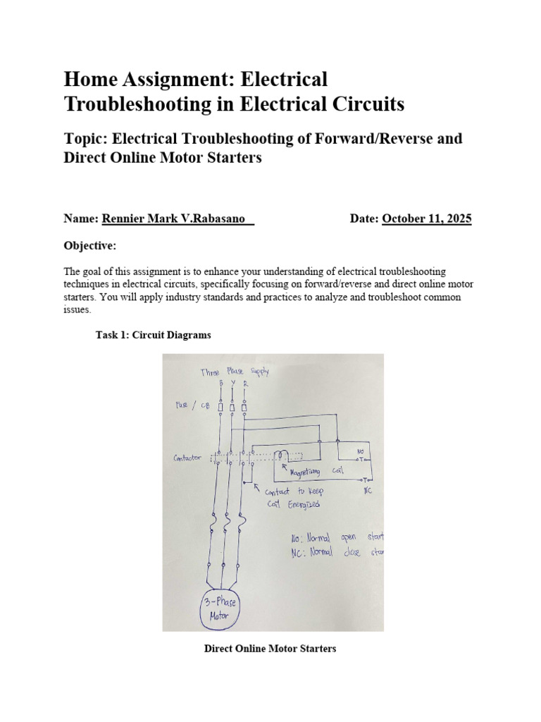 Home Assignment: Electrical Troubleshooting in Electrical Circuits | PDF | Switch | Fuse ...