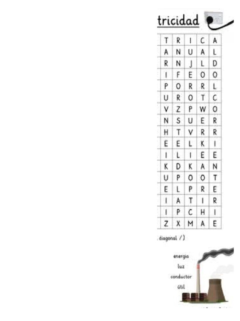 Sopa de Letras La Electricidad | PDF