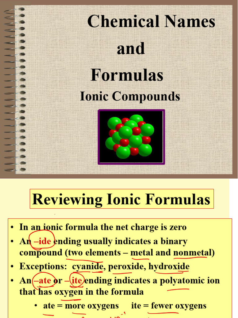 Chemical Names and Formulas Guide | PDF | Ion | Chemical Compounds