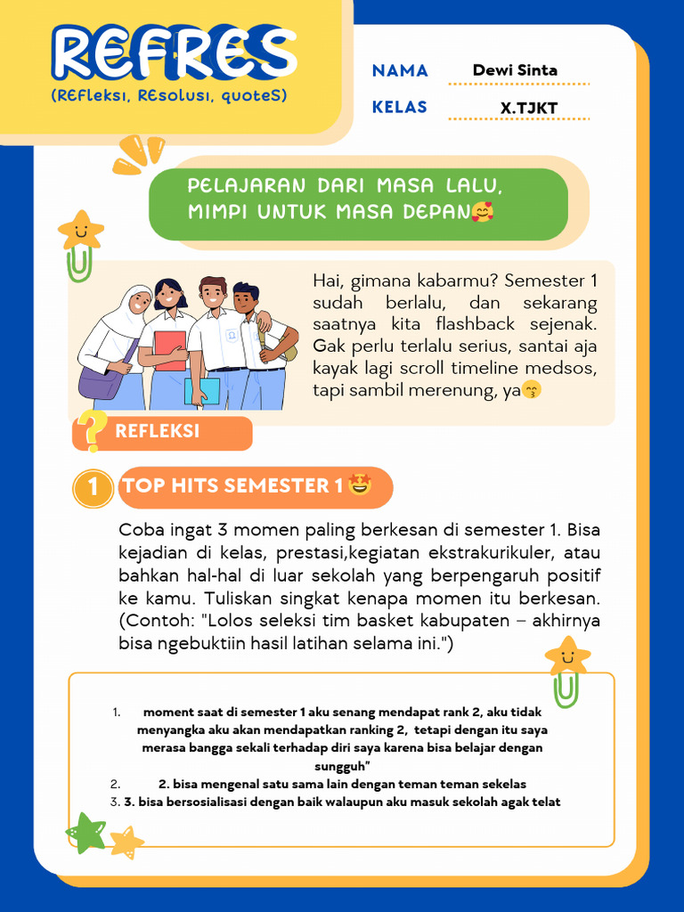 Refleksi dan Resolusi Semester 2 | PDF