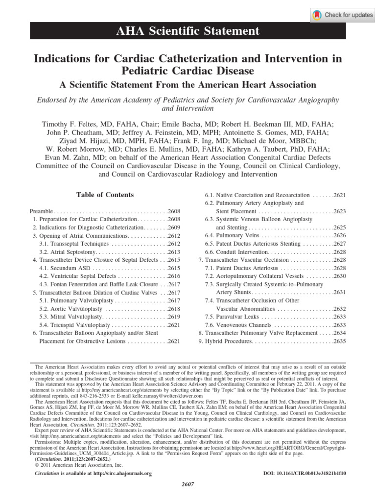 Pediatric Cardiac Catheterization Guidelines | PDF | Echocardiography ...