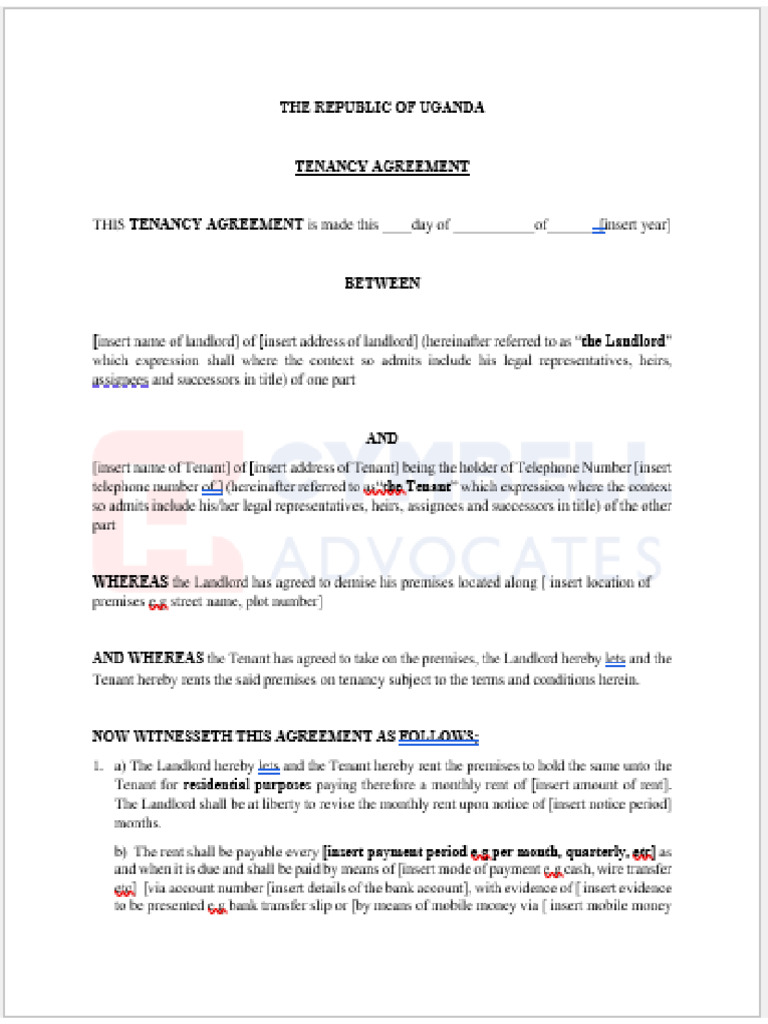 1 Year Tenancy Agreement Residential .PNG | PDF