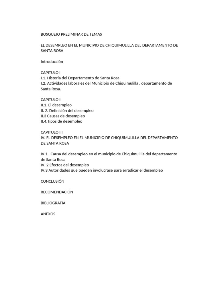 Bosquejo Preliminar de Temas-2 | PDF