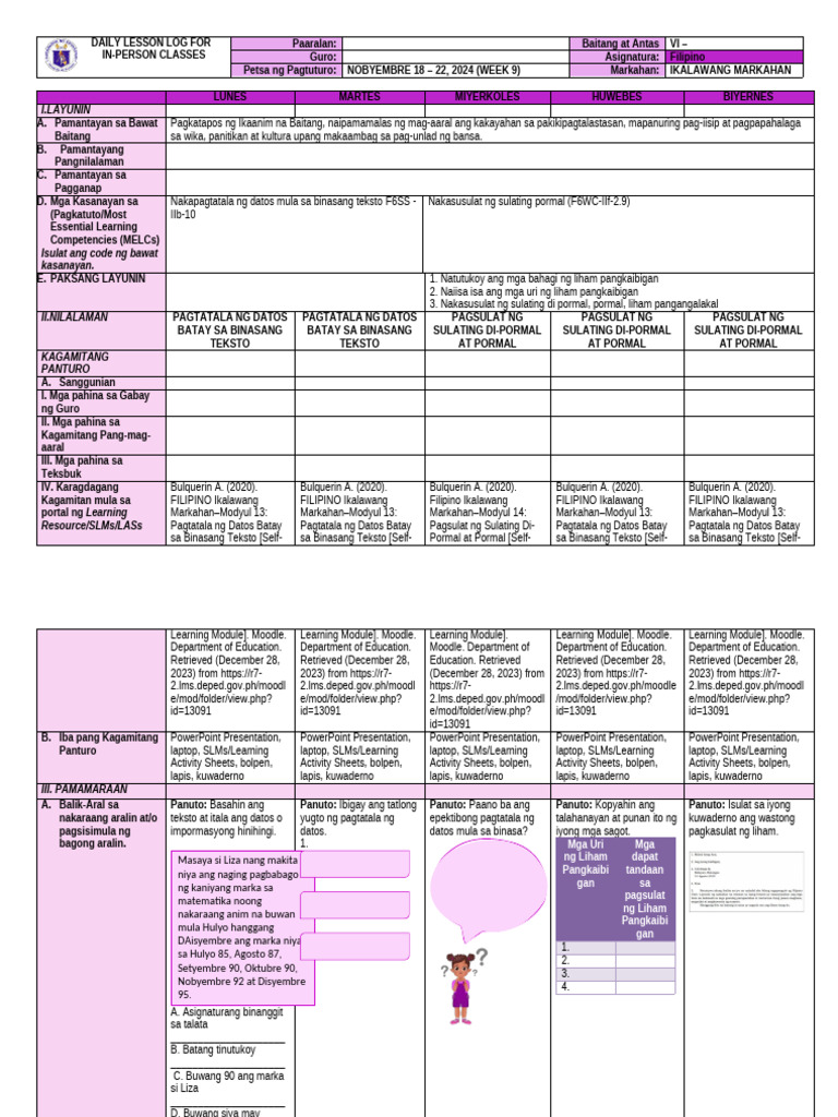 q2 Filipino Dll Week 9 | PDF