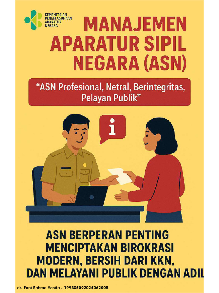 Infografis Manajemen ASN - Dr. Fani Rahma Yenita - 199805092025062008 ...