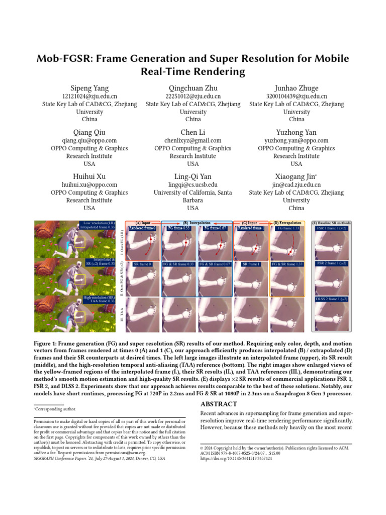 Mobile Frame Generation & Super Resolution | PDF | Rendering (Computer ...