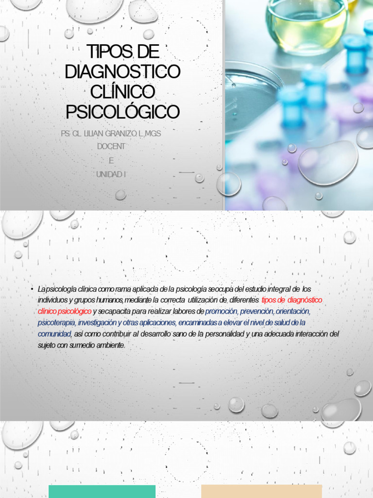 Tipos de Diagnostico Clínico Psicológico | PDF | Sicología | Diagnostico medico