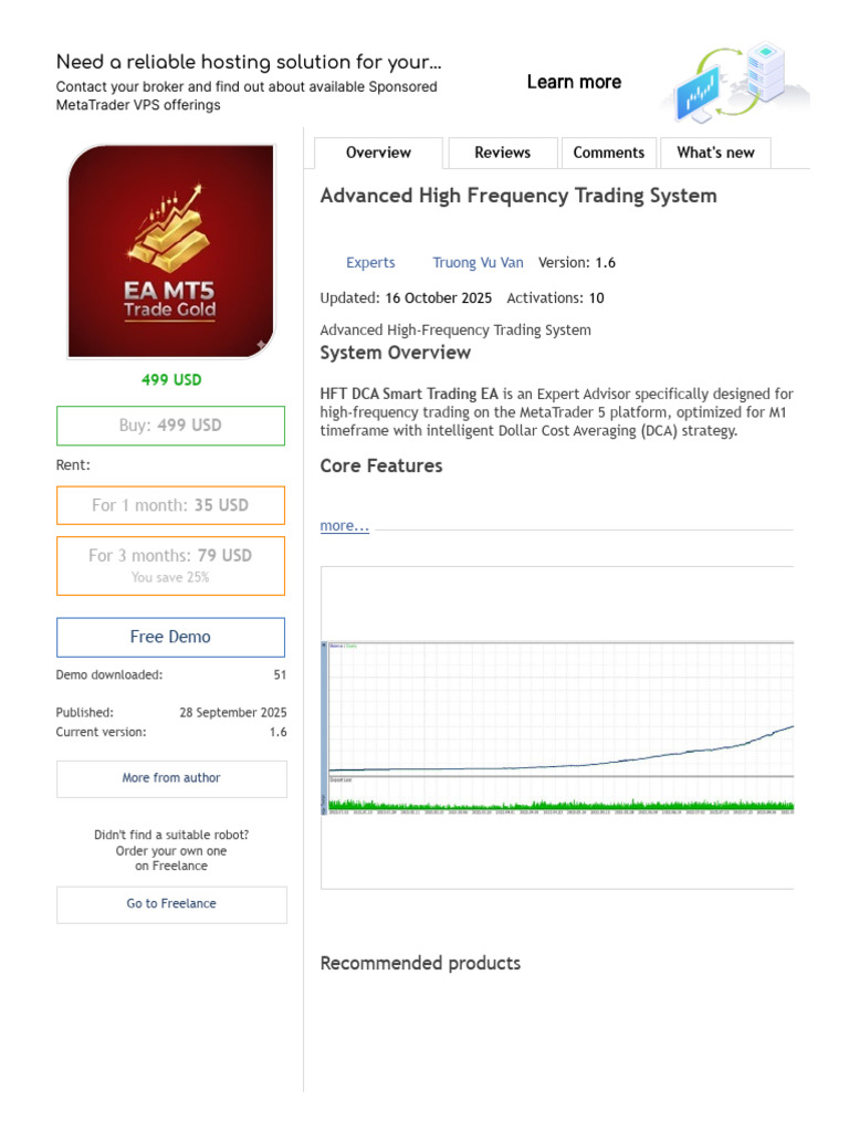 Advanced HFT Trading Robot for MT5 | PDF | Algorithmic Trading | United ...