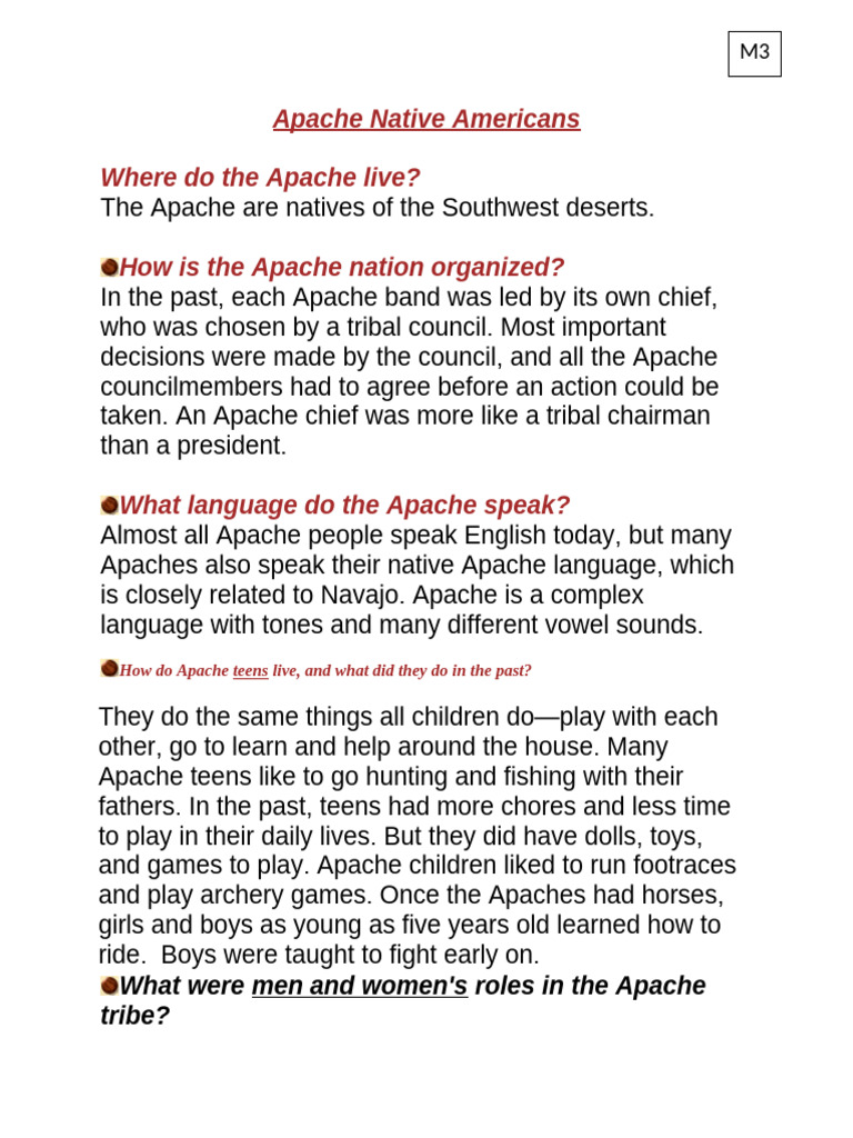 Apache Culture and Daily Life Overview | PDF | Apache | Dress