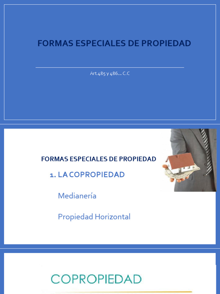 Formas Especiales de Propiedad: Copropiedad | PDF | Condominio | Propiedad
