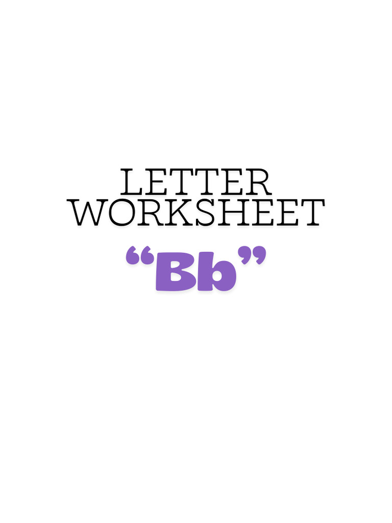 Letter Worksheet BB | PDF