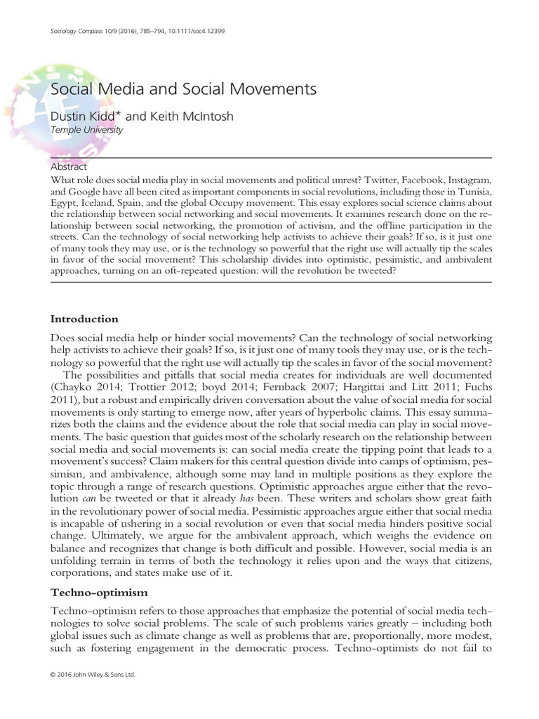 Social Media's Impact on Social Movements | PDF | Arab Spring | Social ...