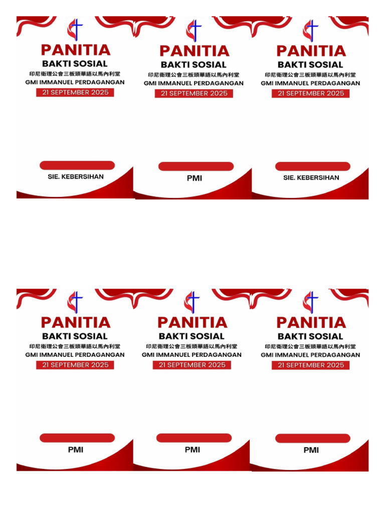 Bed Nama Panitia Baksos | PDF