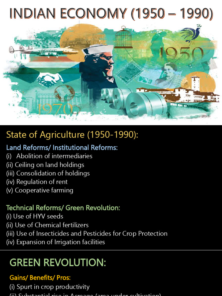 Indian Economy (1950-1990) | PDF | Agriculture | Subsidy