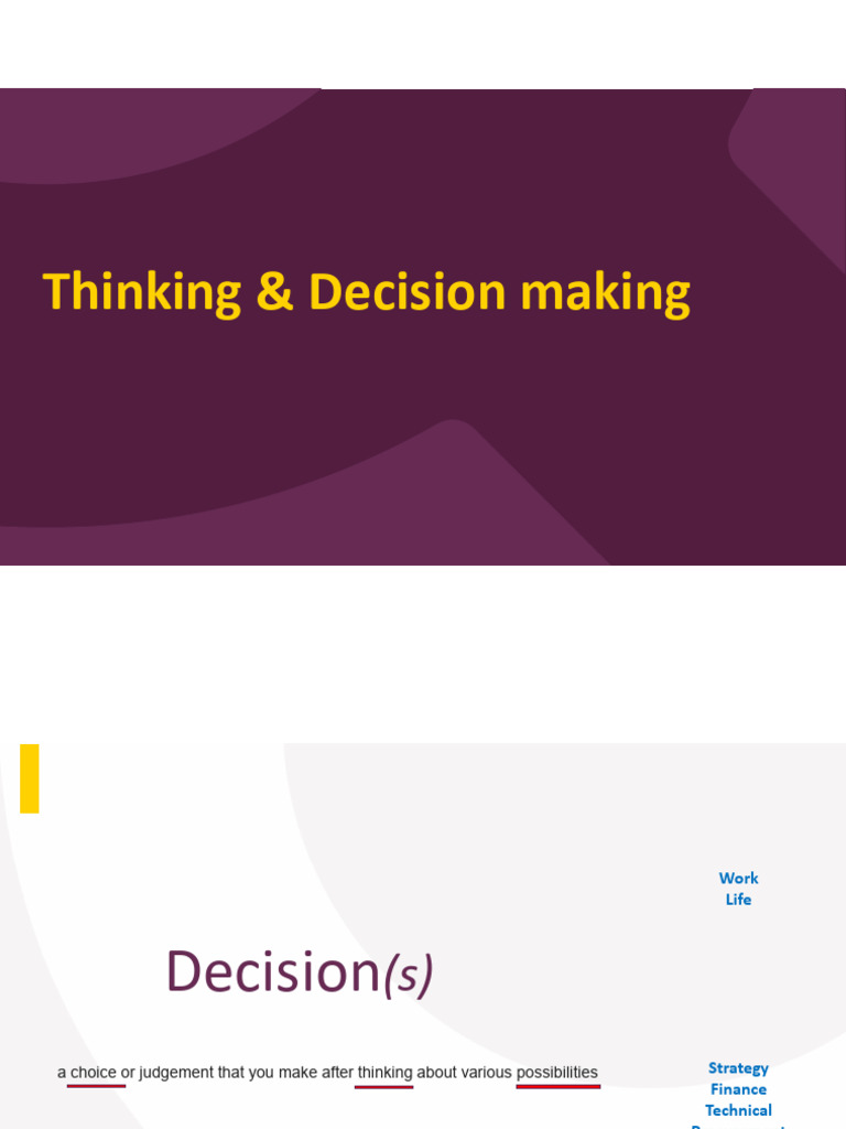 Decision-Making Strategies and Insights | PDF | Decision Making | Thought