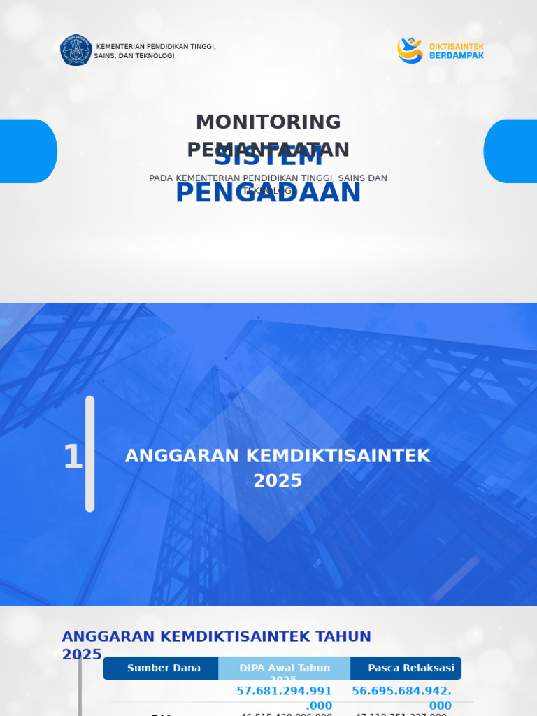 Pemanfaatan Sistem Pengadaan Kemdikristaintek 2025 | PDF