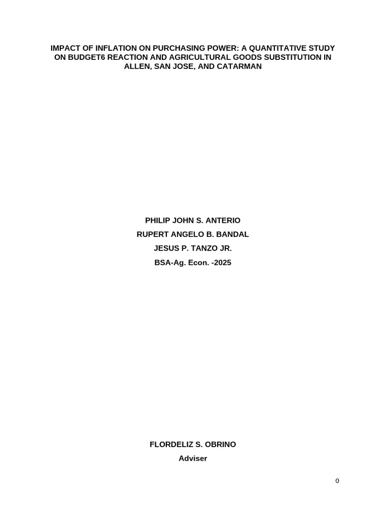 Impact of Inflation On Purchasing Power | PDF