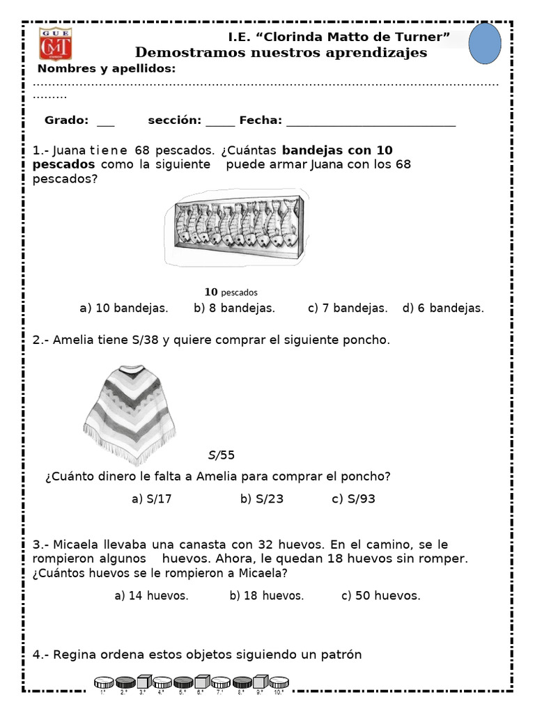 Evaluacion de Matematica Final | PDF