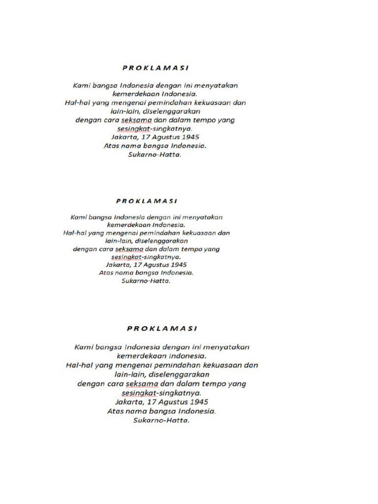 Teks Proklamasi | PDF