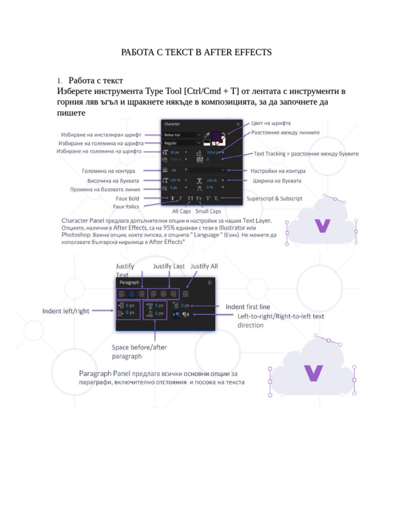 Работа с Текст в After Effects | PDF
