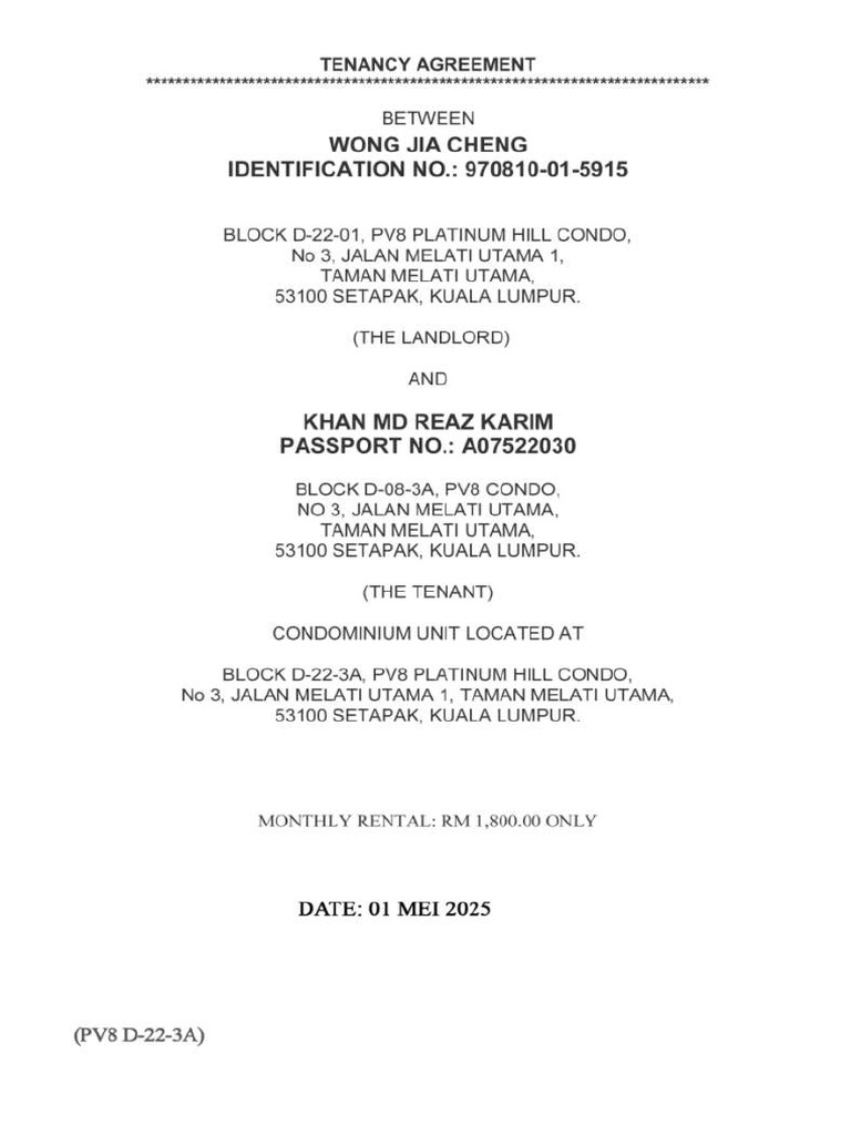 Rental Agreement - Sample | PDF