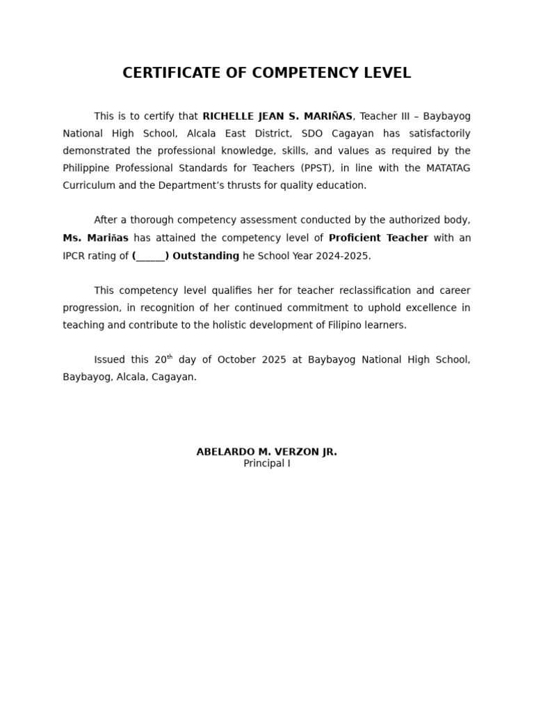 Certificate of Competency Level1 | PDF