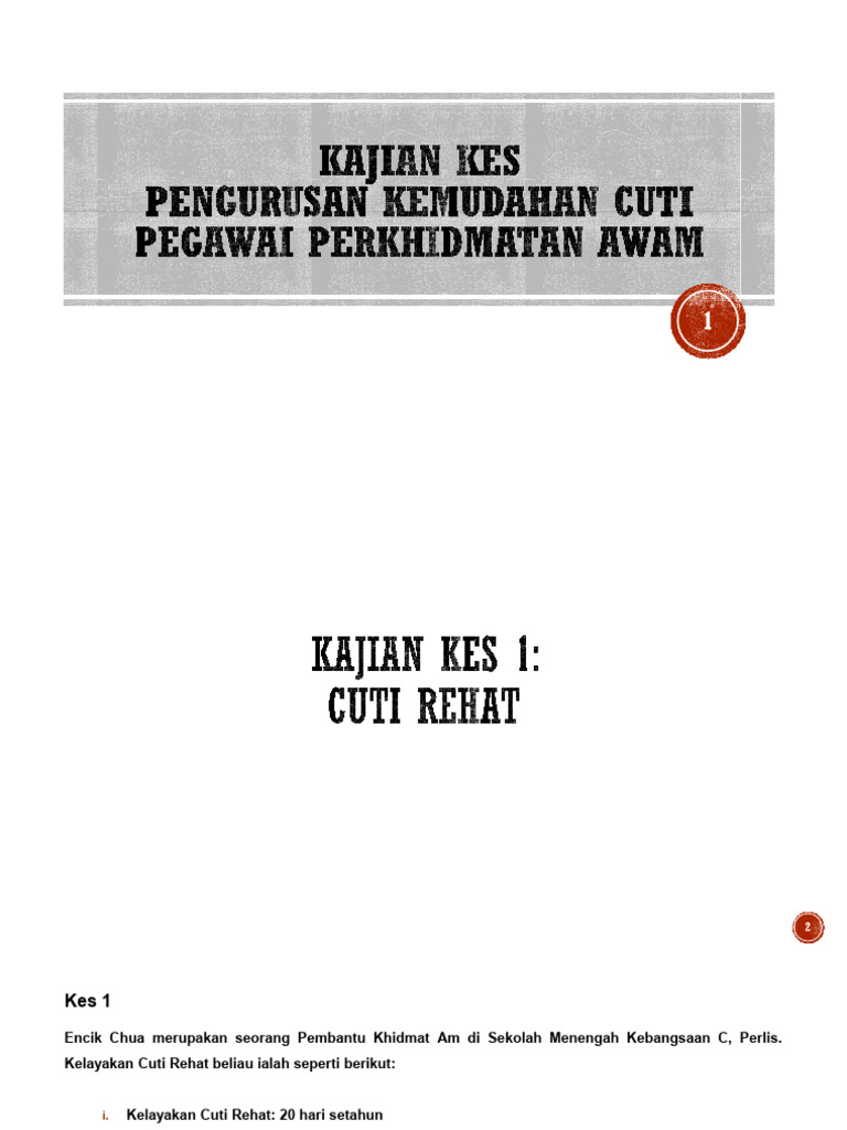 Slaid Kajian Kes Pengurusan Cuti | PDF