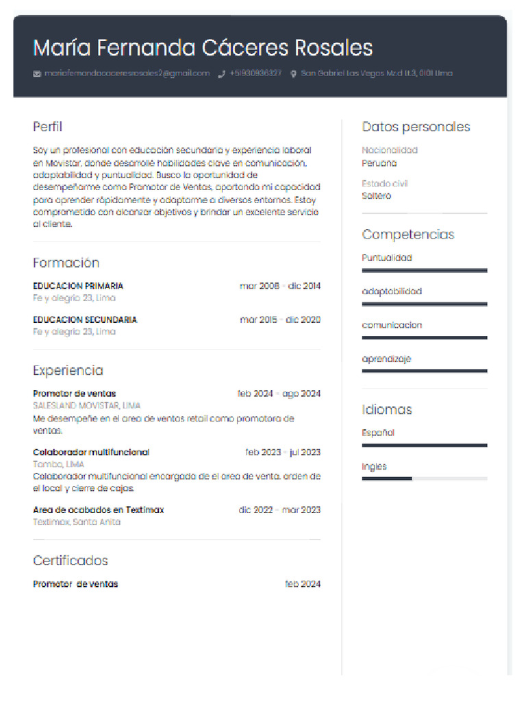 CV Maria Fernanda | PDF