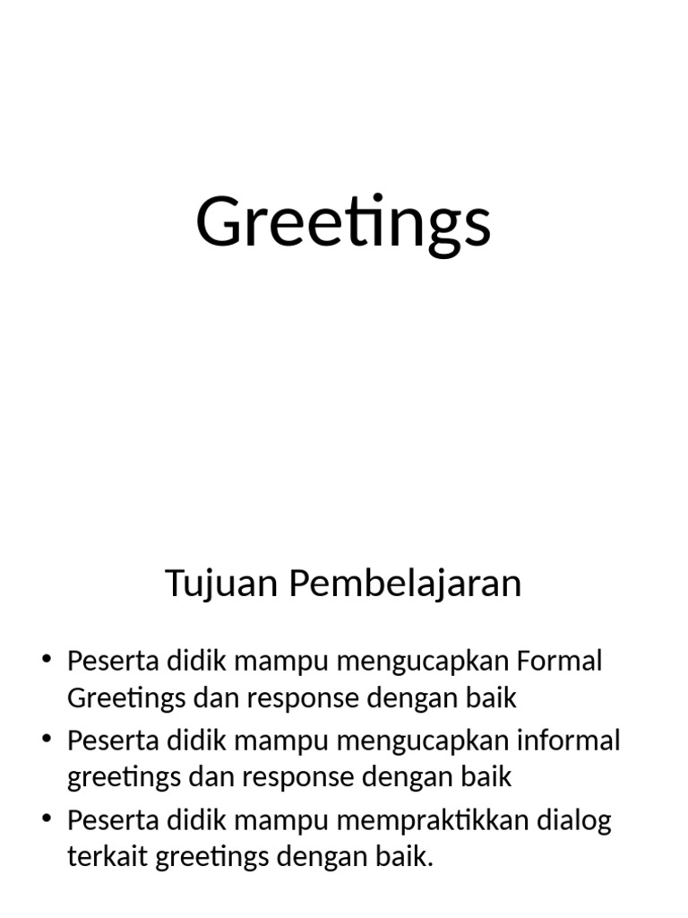 Effective Greetings in English | PDF
