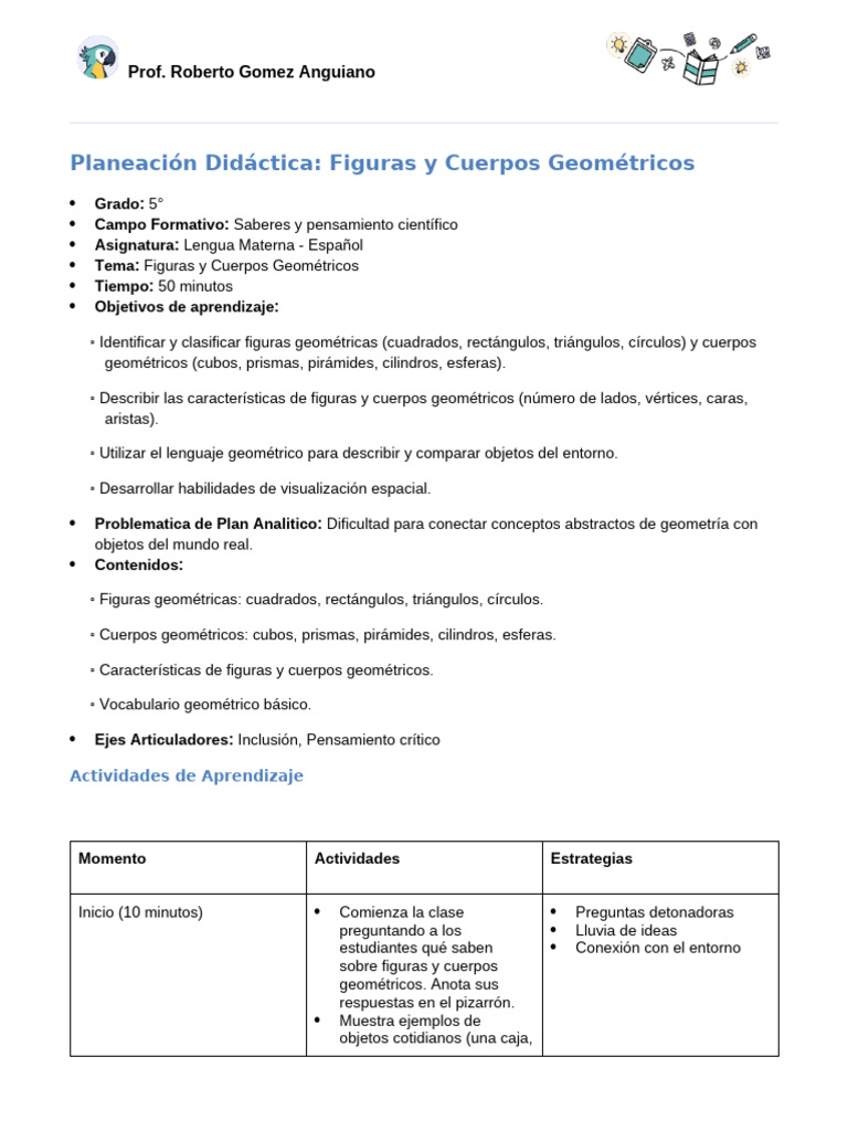 Figuras y Cuerpos Geométricos | PDF | Geometría | Rectángulo
