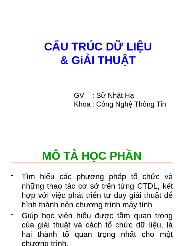 Slide Cau Truc DL - GT | PDF