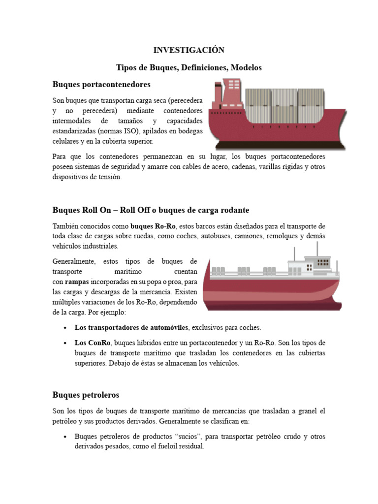 Tipos de Buques y Sus Características | PDF
