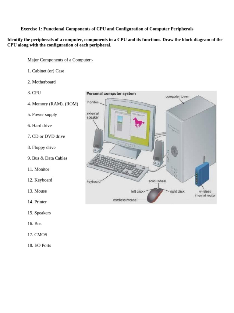 Excercise 1,2-Components and Assembling of Computer | PDF | Computer ...