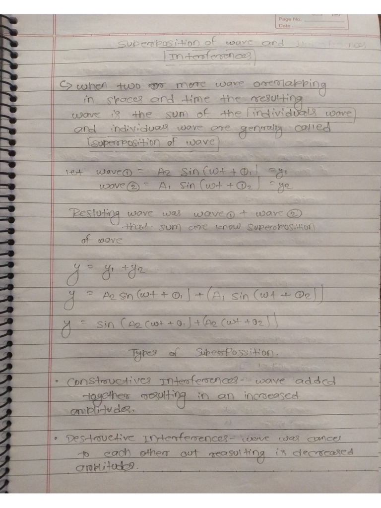 Superposition And Interference Of Wave Pdf