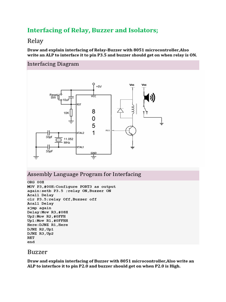 Interfacing of Relay | PDF