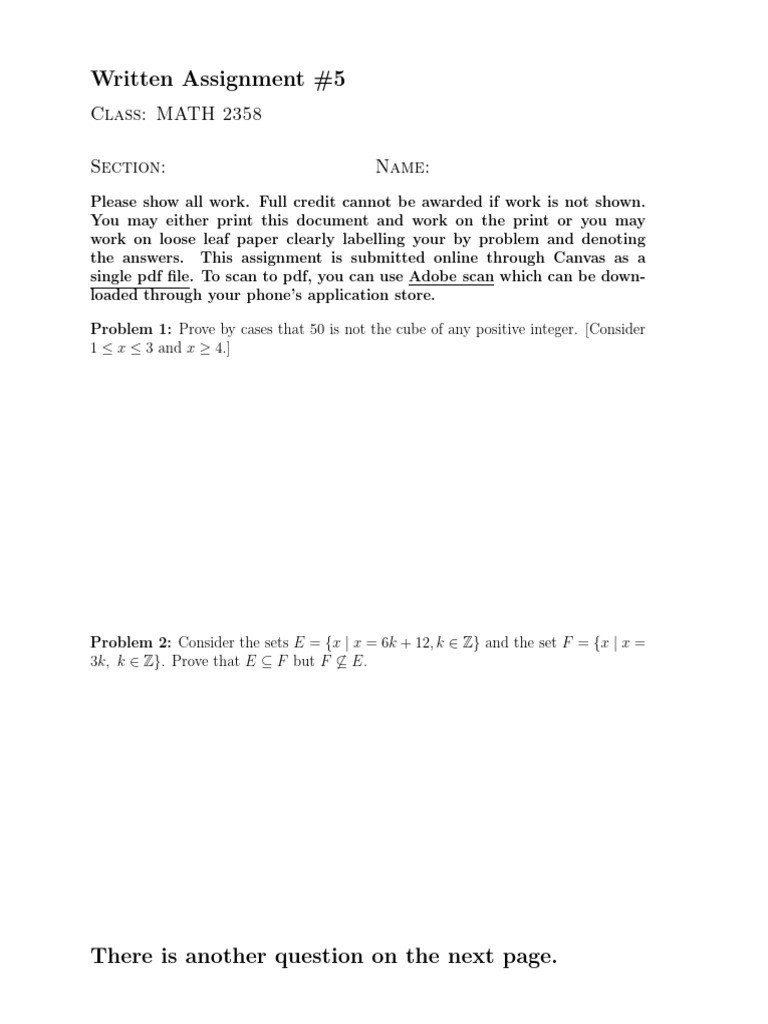 Written Assignment 5 | PDF